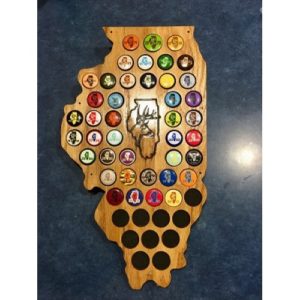 Illinois 50 Pin Oak Plaque with Wood Burned Deer Logo - Custom Outdoor ...