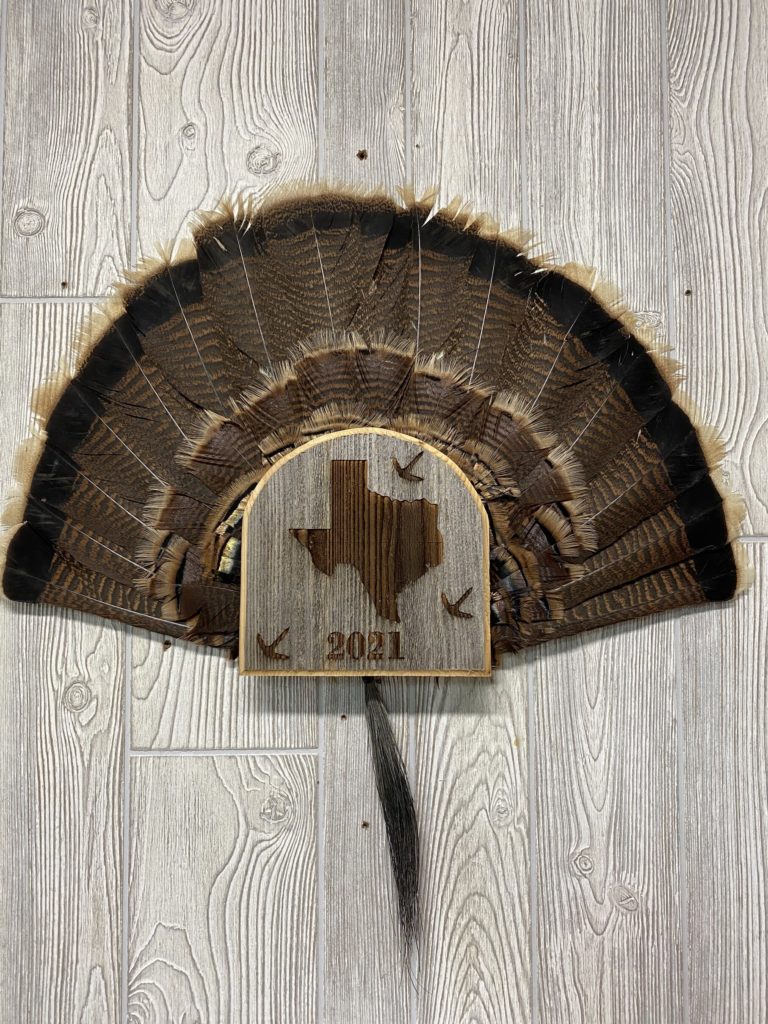 8×8 Turkey Fan Display State Barnwood Plaque - Custom Outdoor Advantage