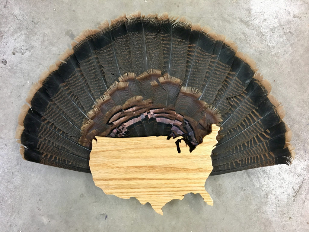 Turkey Fan Display Plaque of the USA - Custom Outdoor Advantage