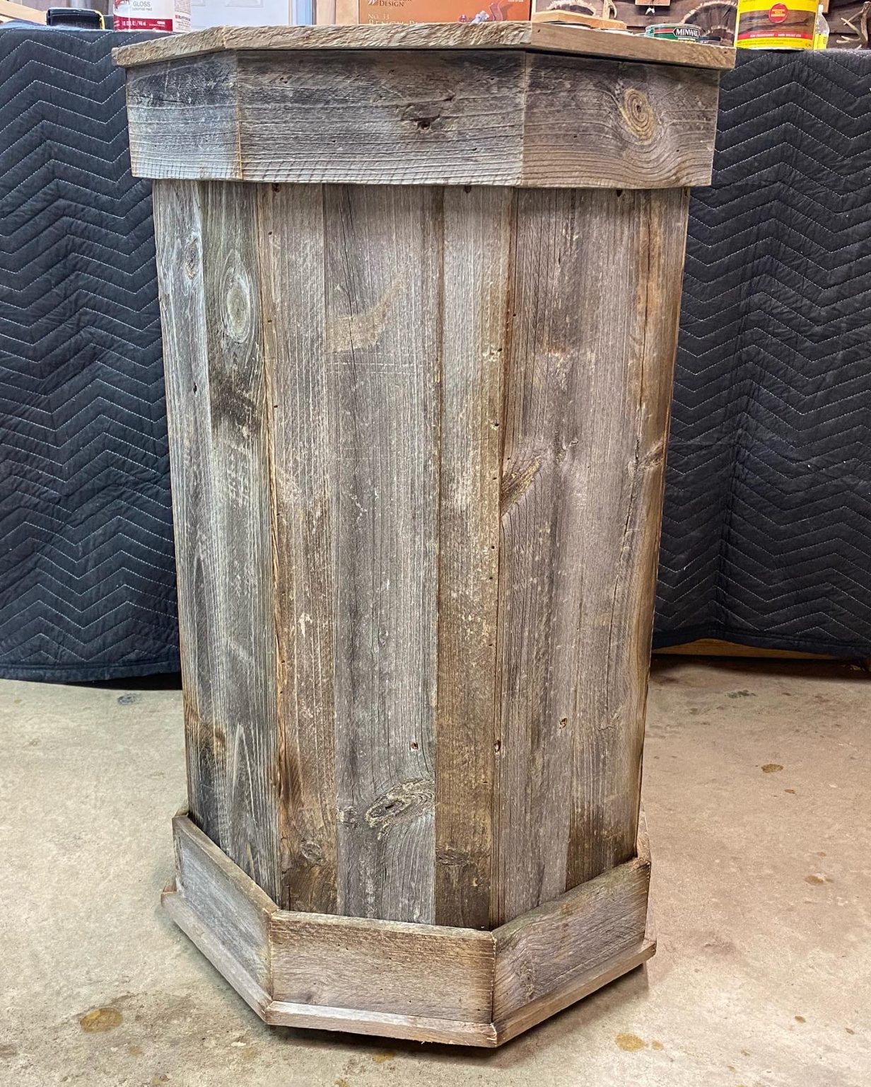 Octagon Barnwood Pedestal - Custom Outdoor Advantage